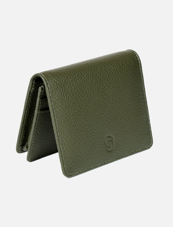Minimalist Cash Card Leather Wallet - Green - Slendersnake