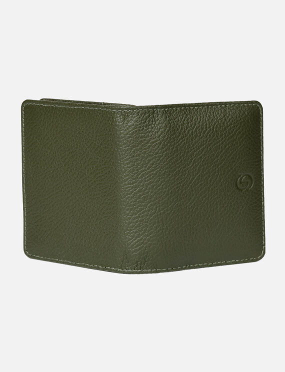 Minimalist Cash Card Leather Wallet - Green - Slendersnake
